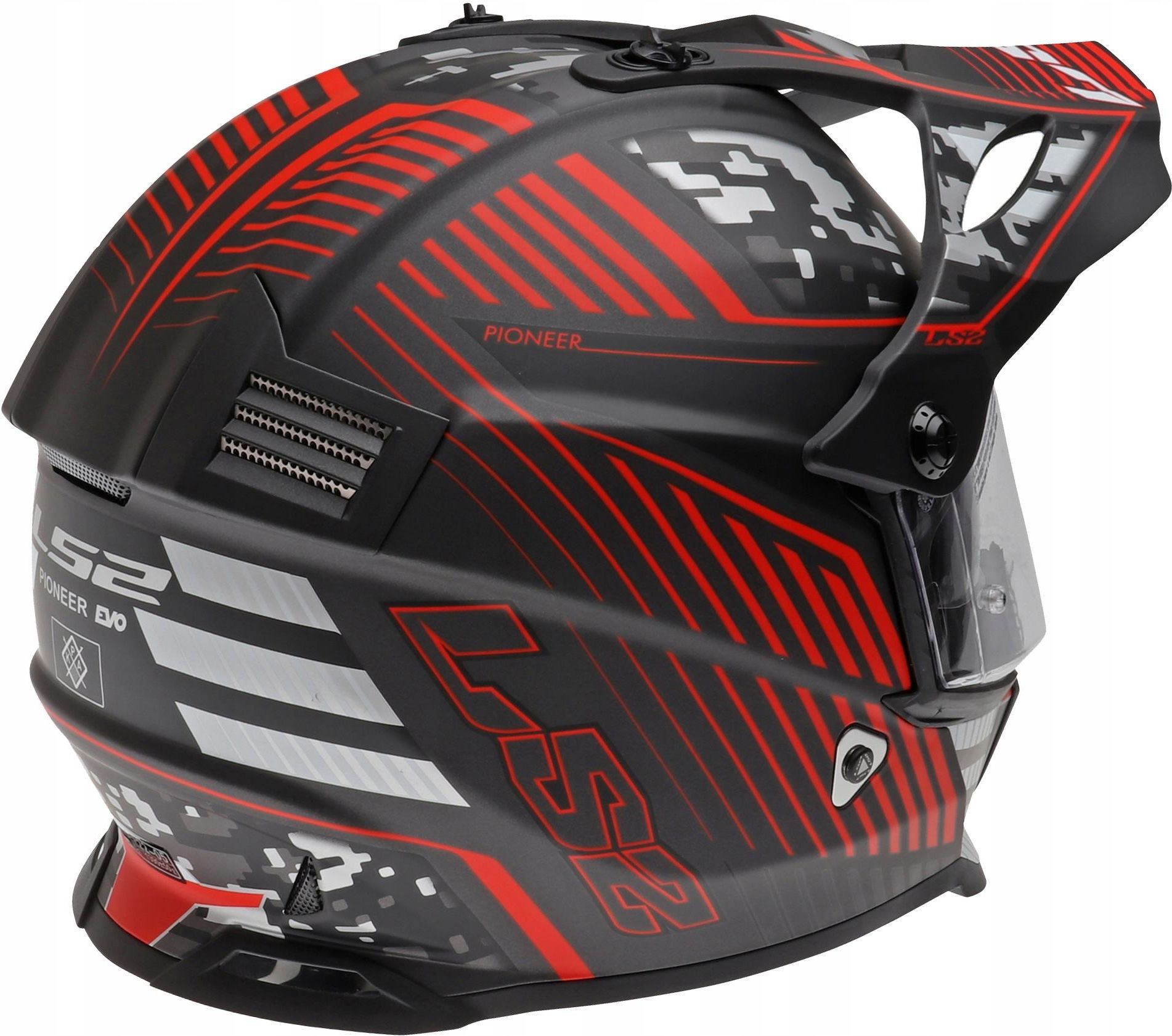 Kask motocyklowy Ls2 Enduro Mx436 Pioneer Evo Saturn Matt Czerwony ...