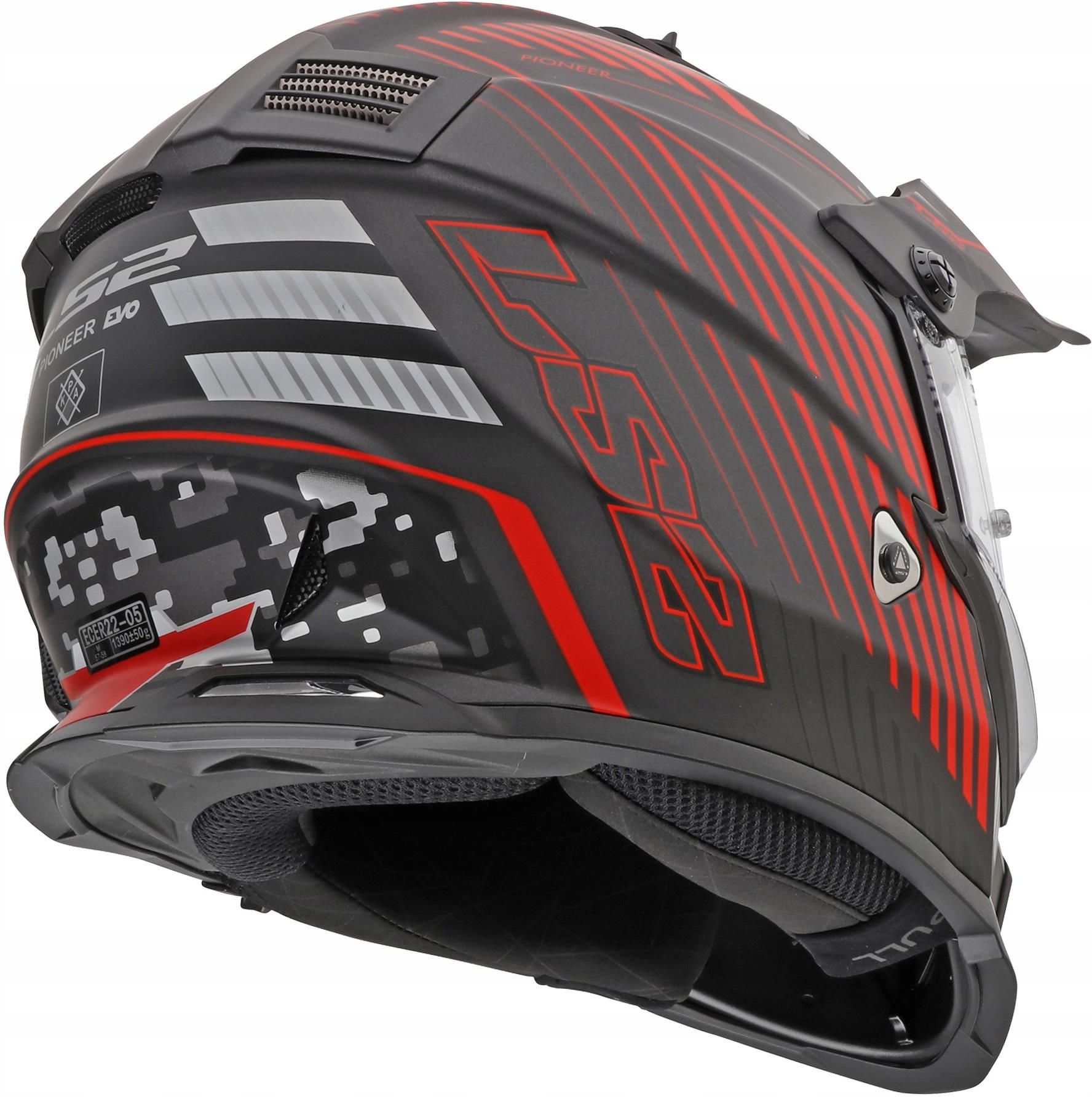 Kask motocyklowy Ls2 Enduro Mx436 Pioneer Evo Saturn Matt Czerwony ...