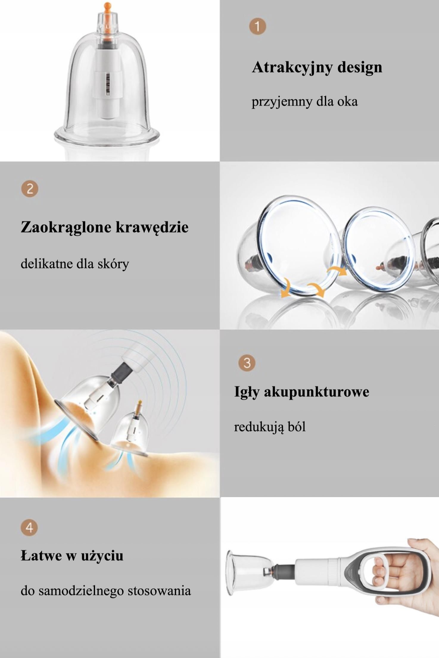 TCM POLAND BAŃKI PRÓŻNIOWE 12 SZT. HWATO DELUXE GUA SHA BPDELUX ...
