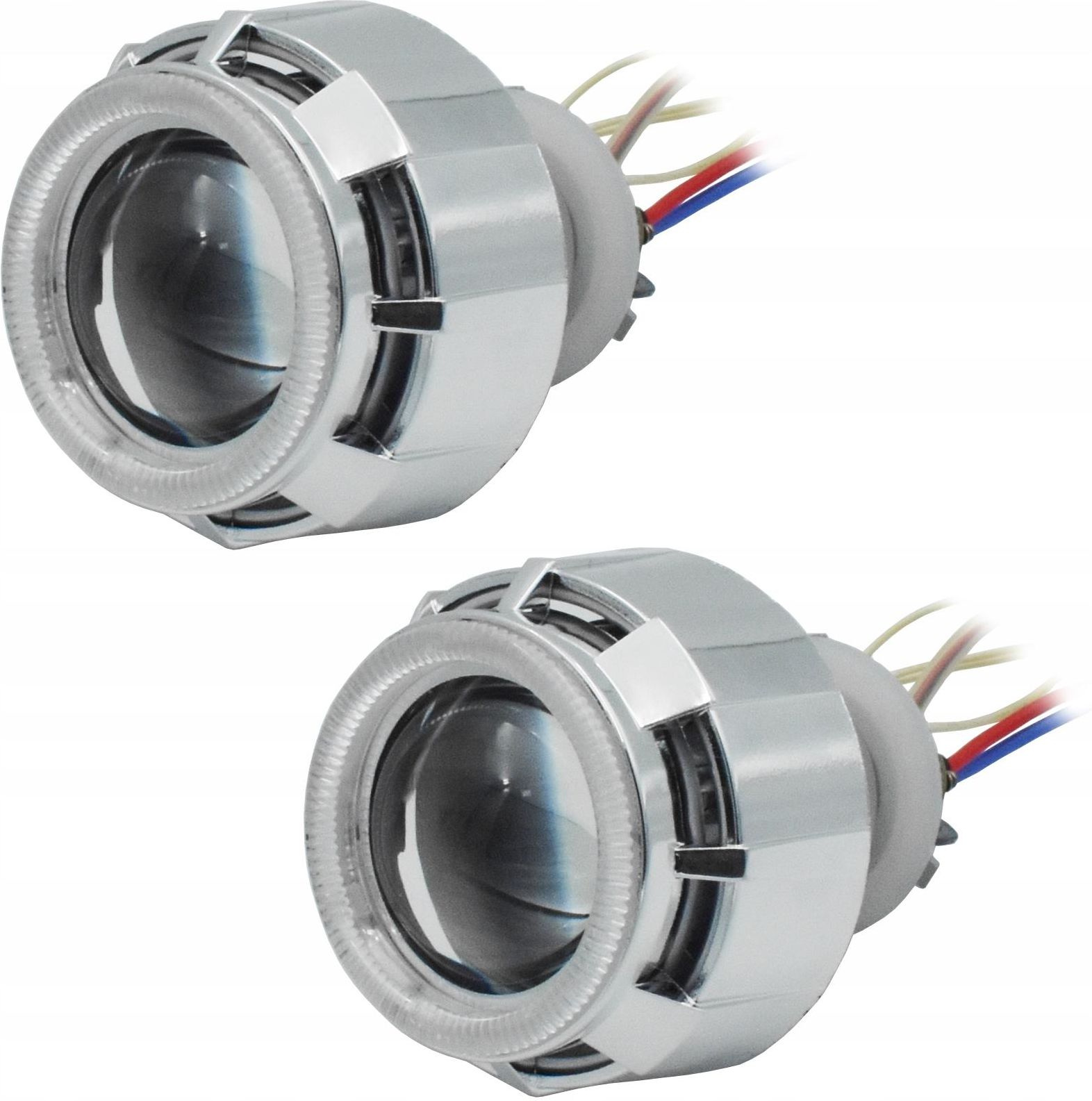 Lampa przednia Soczewki Projektory Bixenon H4 H7 Ringi Angel Eyes 35666 ...