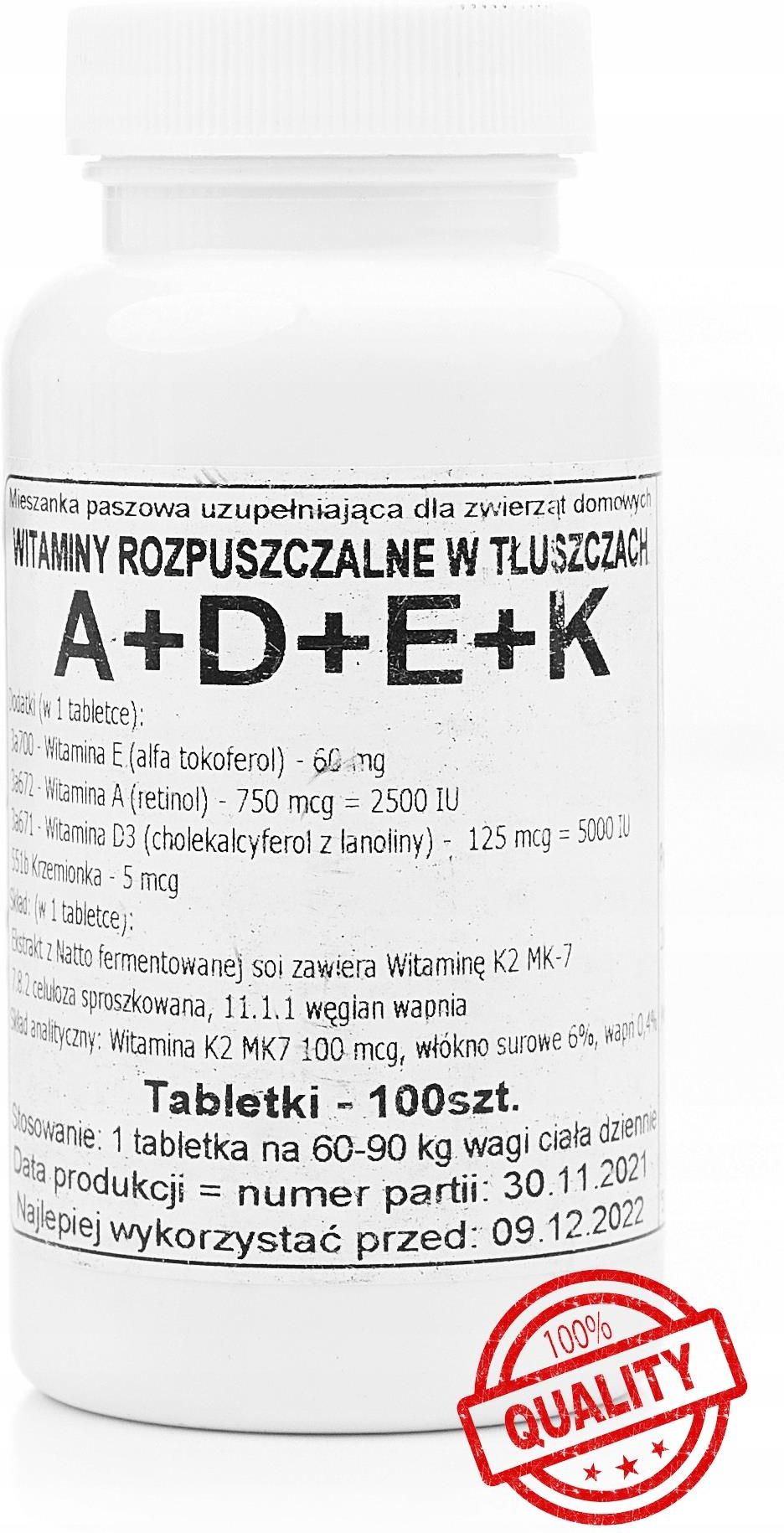 Witaminy A+d+e+k (adek) tabletki 100szt. Podkowa - Ceny i opinie - Ceneo.pl