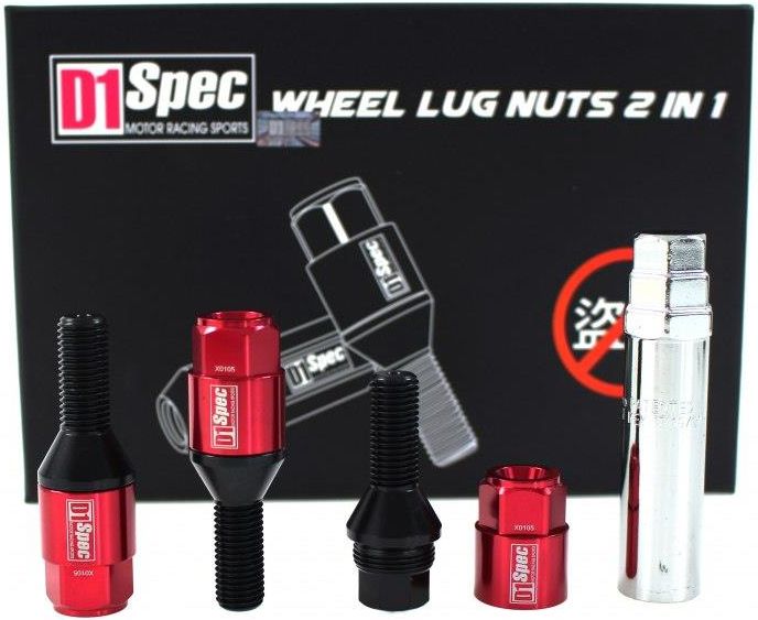 D1 Spec Śruby Do Kół D1Spec Heptagon 2W1 Stal 12X1.5 Red Dsnk185 ...