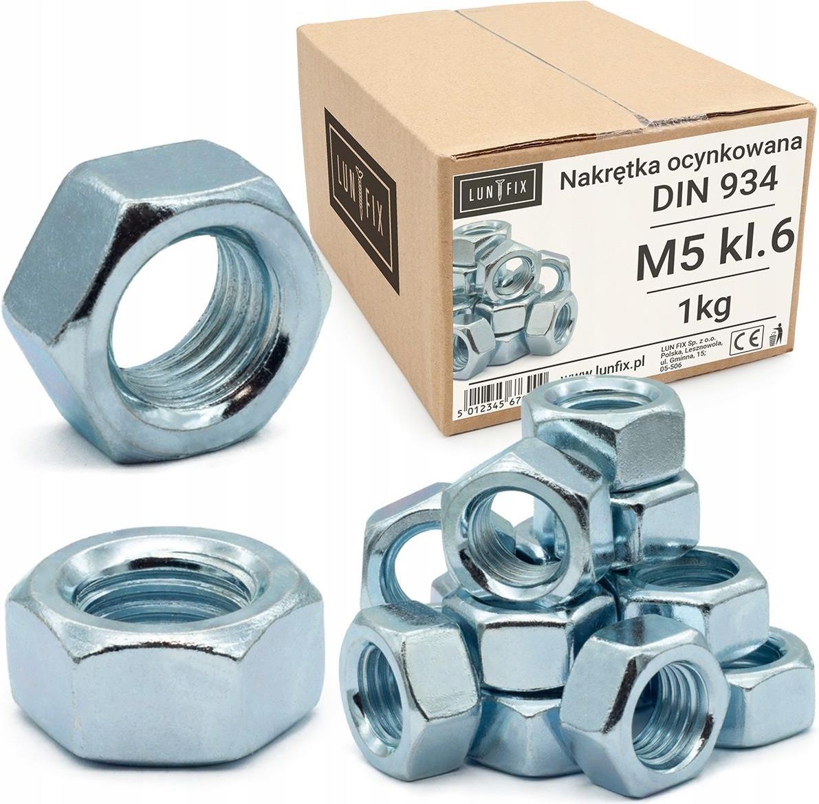 LUNFIX LUNFIX NAKRĘTKA M5 KL.6 OCYNK DIN 934 OP 1 KG ~1000 SZT N00061 - Opinie i ceny na Ceneo.pl