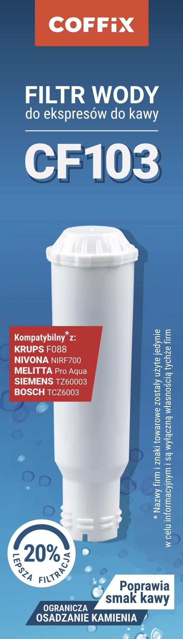 Coffix 3X Filtr Wody Do Melitta Nivona Krups Bsh (CF103) - Opinie i ...