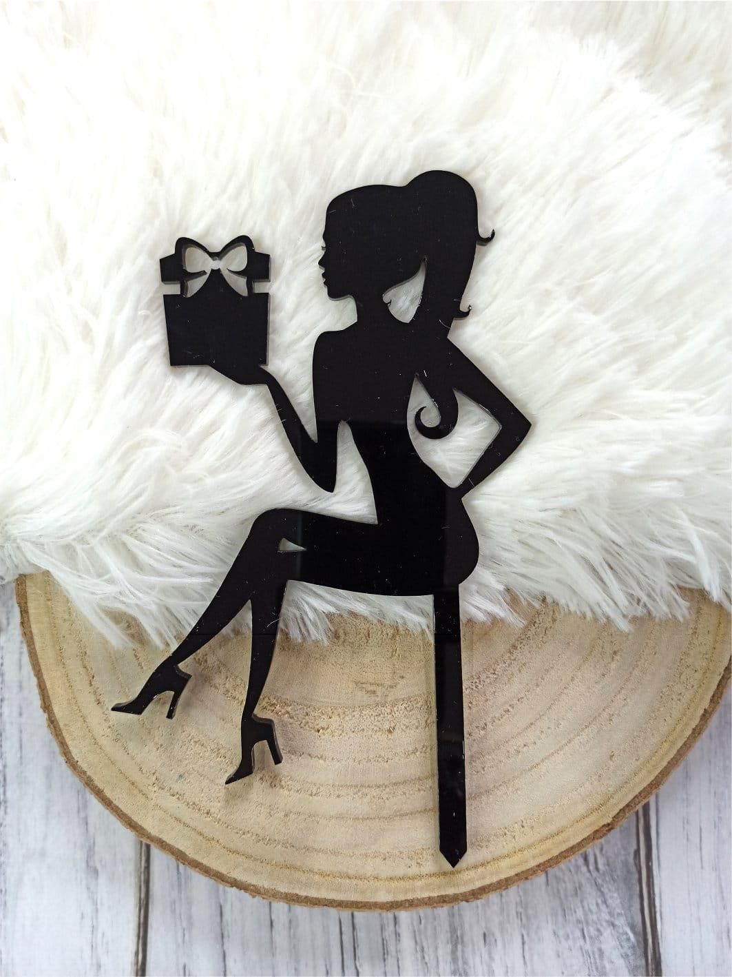 Topper Na Tort Lady Dziewczyna Z Czarnej Pleksi - Ceny i opinie - Ceneo.pl