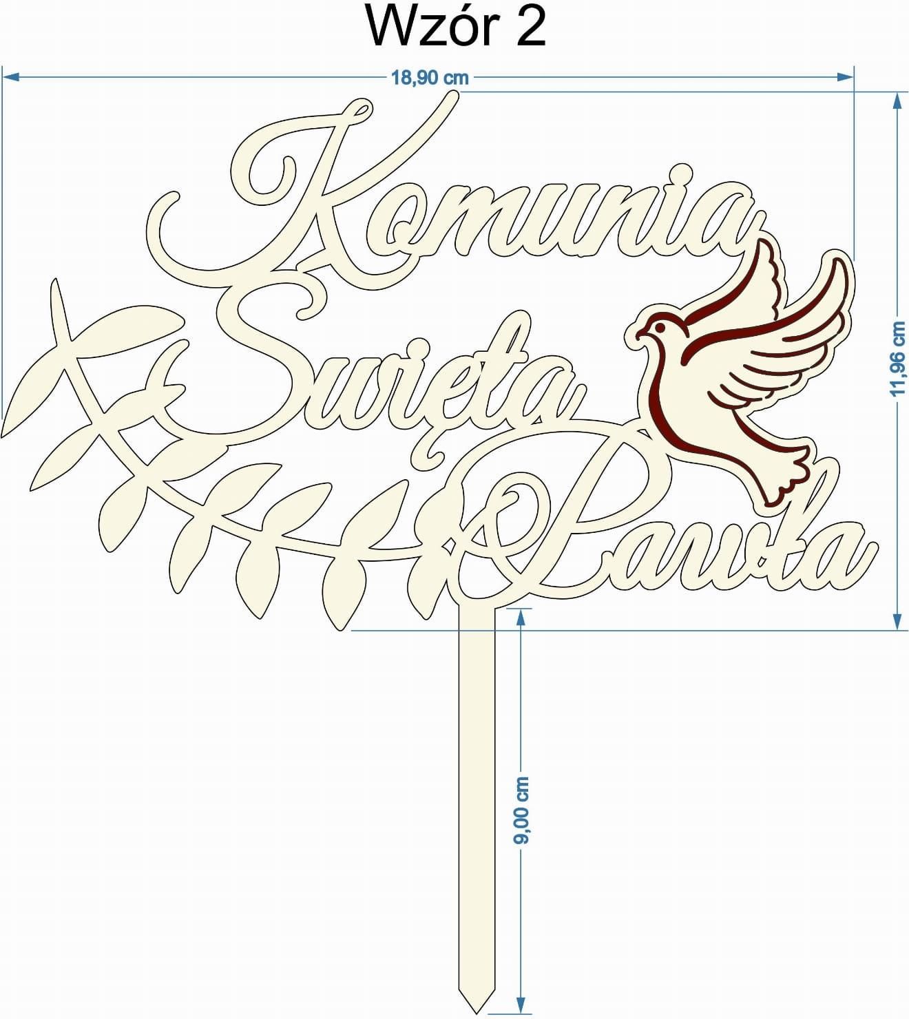 Mega Prezencik Topper Komunijny Na Tort Ze Sklejki - Twój Napis - Ceny ...