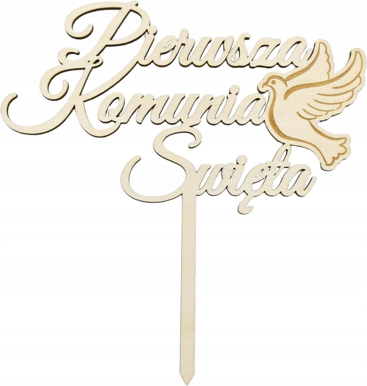 Mega Prezencik Topper Komunijny Na Tort Ze Sklejki - Twój Napis - Ceny ...