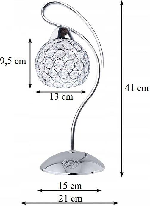 Lampa Tadex Lampka Nocna Stołowa Kryształowa Chromowa Led (Ln0305 ...