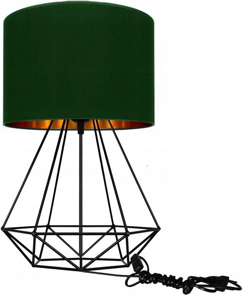 Lampa Tadex Lampka Nocna Stołowa Zielono Złota Oprawa Led (Lnr0202 ...