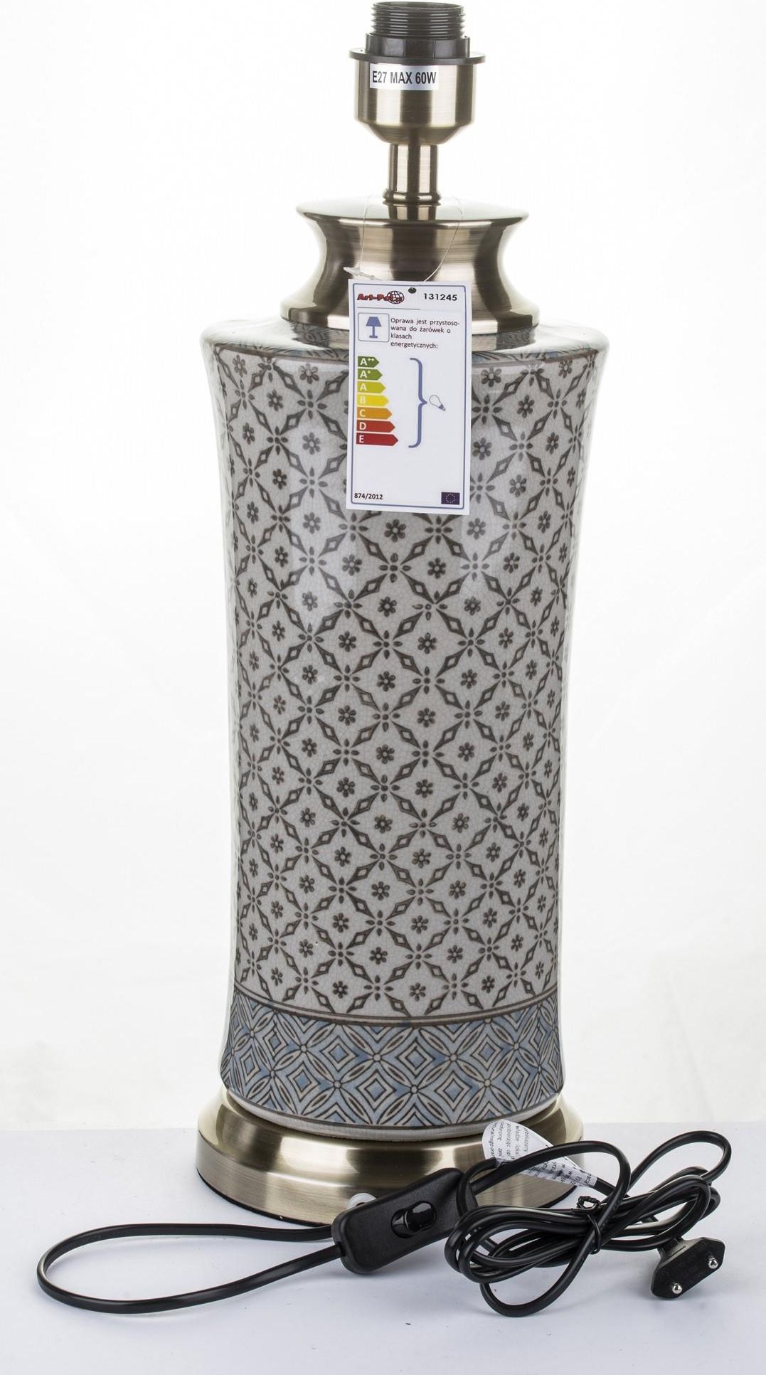 Lampa Art Pol Wysoka Lampa Ceramiczna Stołowa Nocna Z Abażurem ...