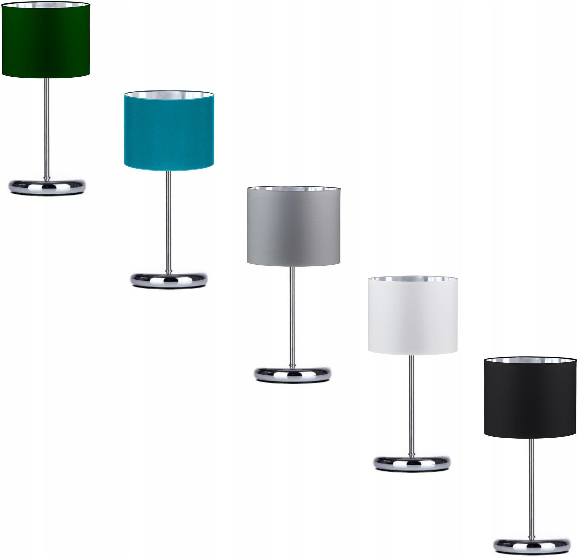 Lampa Tadex Lampka Nocna Stołowa Chrom Abażur Turkusowy Led (Ln0201 ...