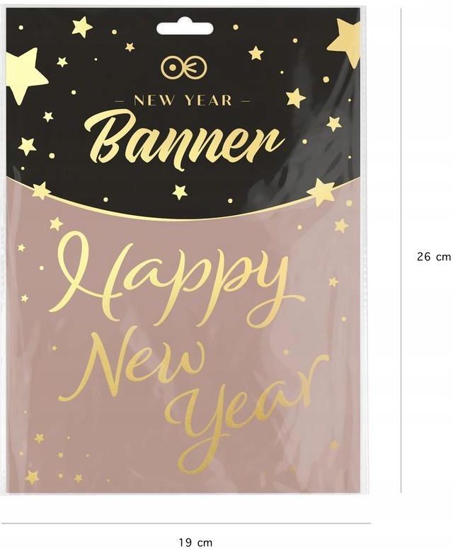 ZŁOTY BANER NAPIS HAPPY NEW YEAR NA SYLWESTRA - Ceny i opinie - Ceneo.pl