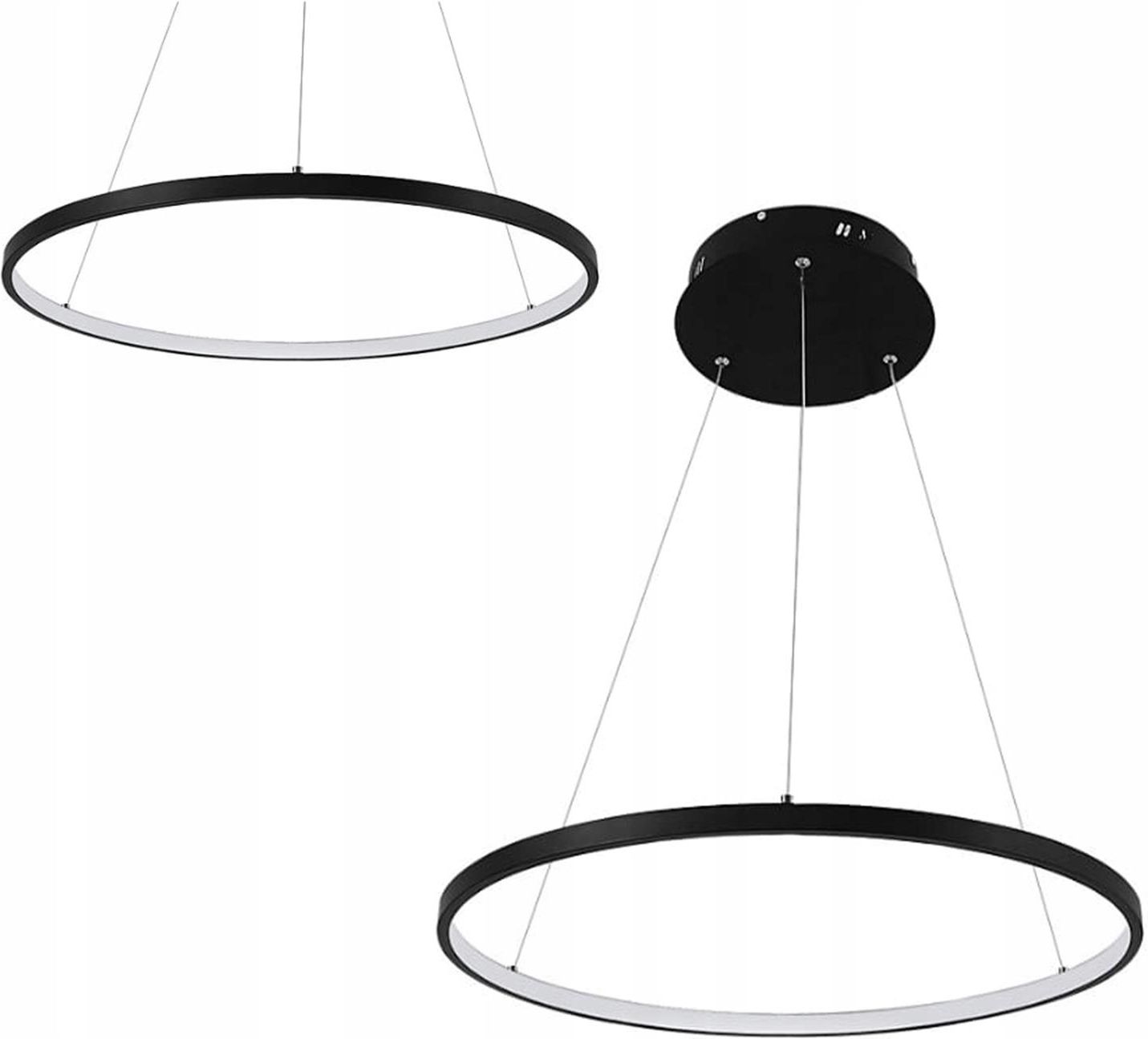 Zolta Lampa Wisząca Led Żyrandol Ring 80Cm Czarna 30W (Zeddplb172280Cza ...