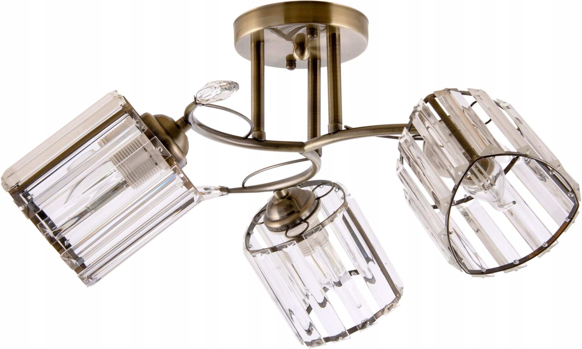 Venti Lampa Sufitowa Żyrandol 3Xe27 Patyna Klosz Kryszt. (Wn37033Ab ...