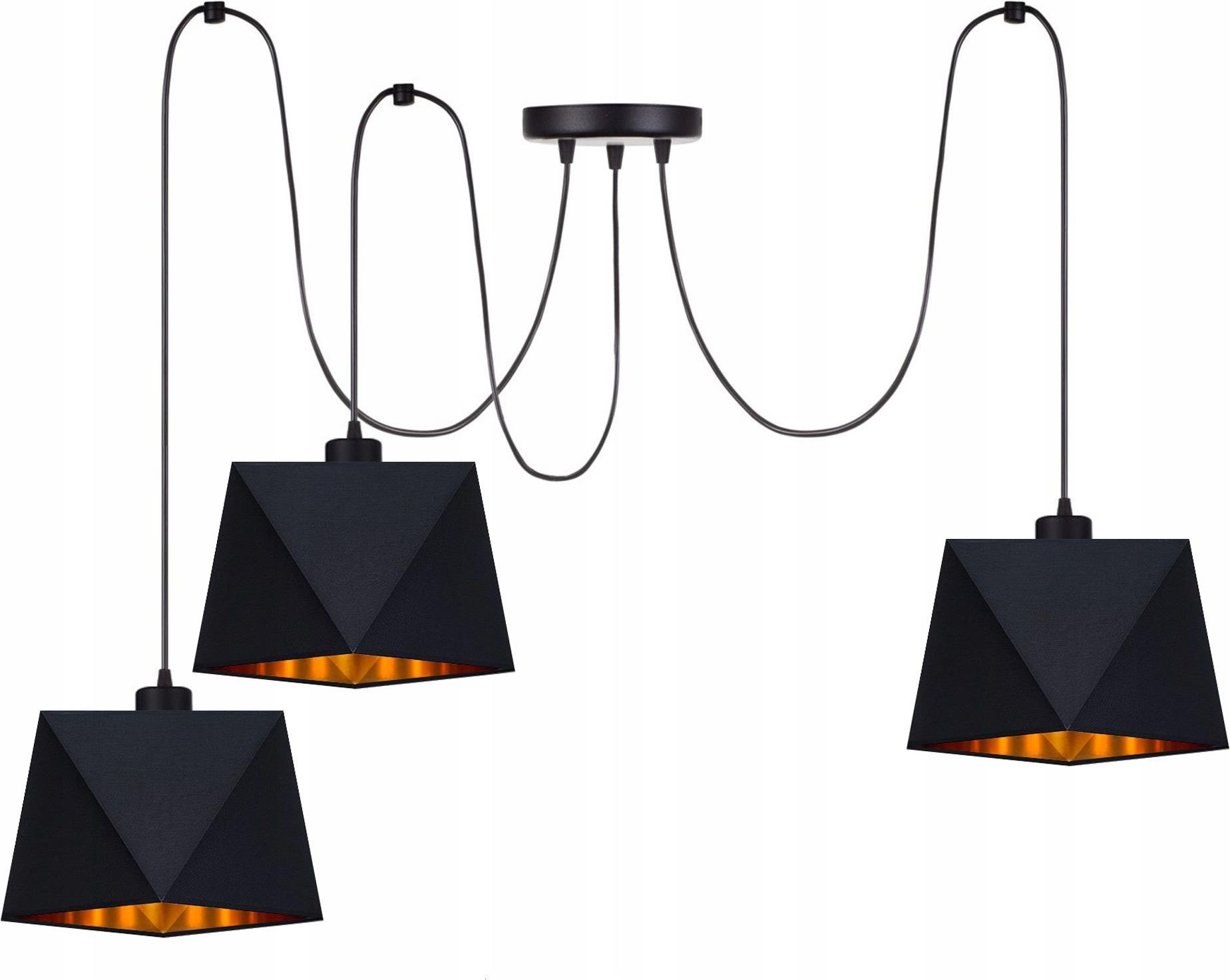 Tadex Lampa Wisząca Sufitowa Żyrandol Czarno - Złoty Led (Plp50215 ...