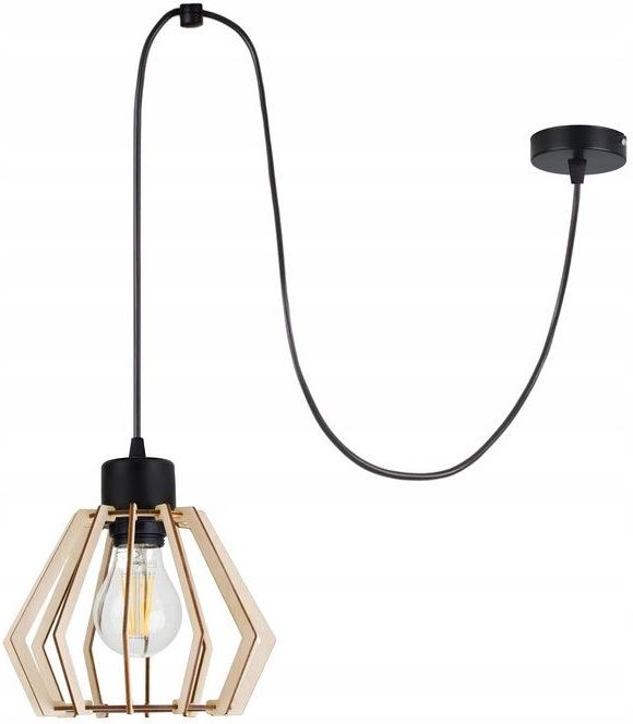 Inect Lampa Sufitowa Wisząca Zwis Loft E27 Pająk Drewno (100301) - Opinie i atrakcyjne ceny na ...