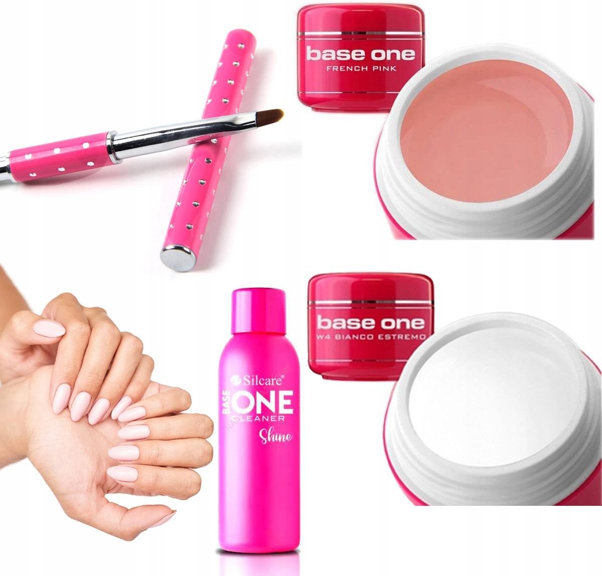 SILCARE ZESTAW 2X ŻEL BUDUJĄCY BASE ONE 50G PĘDZEL 5904824203843 ...