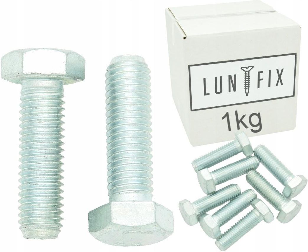 LUNFIX LUNFIX M16X45 ŚRUBA METRYCZNA OCYNK KL.8.8 DIN931- 1 KG. S00060 ...