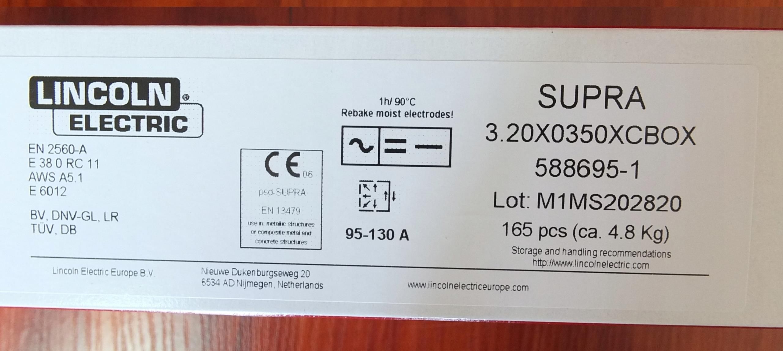 LINCOLN ELECTRIC ELEKTRODY RUTYLOWE LINCOLN SUPRA E6012 Ø3,2; 4,8KG ...