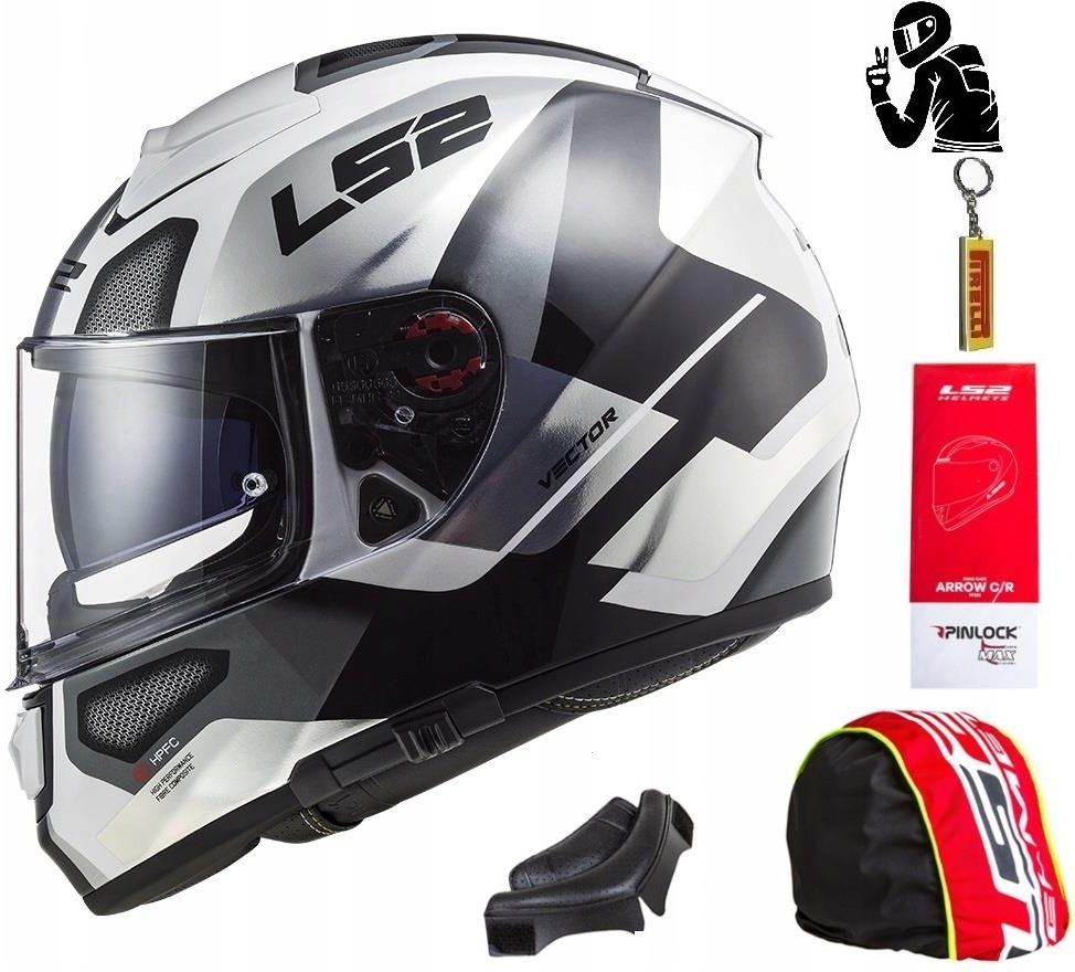 Kask motocyklowy LS2 KASK FF397 VECTOR AUTOMAT WHITE TITANIUM M ...