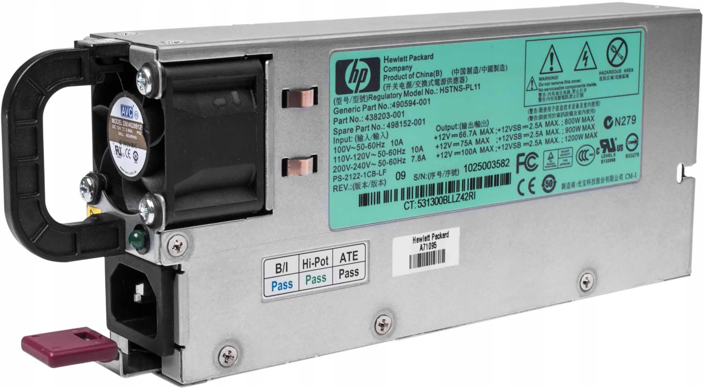 HP ZASILACZ HP 438203-001 498152-001 HSTNS-PL11 1200W HSTNSPL11 ...
