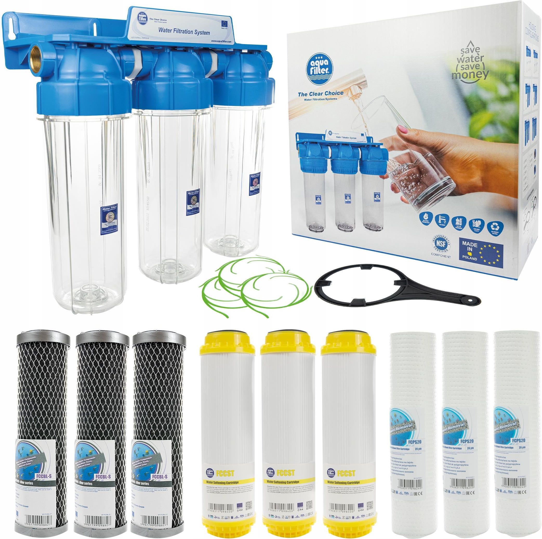 AQUAFILTER AQUAFILTER FILTR WODY ZMIĘKCZACZ 3/4 +WKŁADY ...