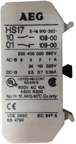 Bezpiecznik AEG STYK POMOCNICZY 600VAC 10A AEG HS17 - Opinie i ceny na ...