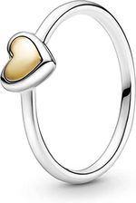 PANDORA PIERŚCIONEK DAMSKI Z WYPUKŁYM, ZŁOTYM SERCEM 199396C00, METAL NIESZLACHETNY, NIE ZAWIERA ...