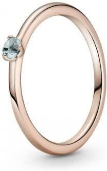 PANDORA DAMSKI PIERŚCIONEK JASNONIEBIESKI SOLITAIRE 189259C02 E SREBRO POZŁACANE, 17.75, COLORE ...