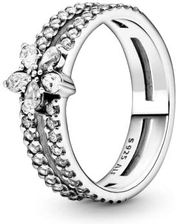 PANDORA PIERŚCIONEK DAMSKI BŁYSZCZĄCY PŁATEK ŚNIEGU SREBRO 199236C01, METAL SZLACHETNY, CYRKONIA ...