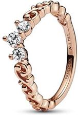 PANDORA REGAŁ TIARA 14K RÓŻOWE ZŁOTO PIERŚCIONEK Z PRZEZROCZYSTĄ ...