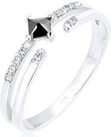 ELLI DAMSKI PIERŚCIONEK ZE SREBRA WYSOKIEJ PRÓBY 925 E SREBRO, O, COLORE: SZARY, COD. 0612560216 ...