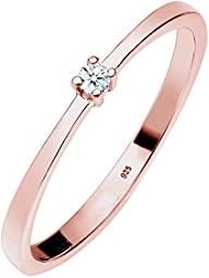 DIAMORE 0601432318 DAMSKI PIERŚCIONEK ZARĘCZYNOWY, SREBRO WYSOKIEJ PRÓBY 925, DIAMENT E SREBRO ...