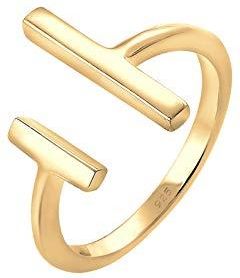 ELLI PIERŚCIONEK DAMSKI GEO PRĘT, MINIMALISTYCZNY, ZE SREBRA WYSOKIEJ PRÓBY 925, 54 CM, SZLIF ...