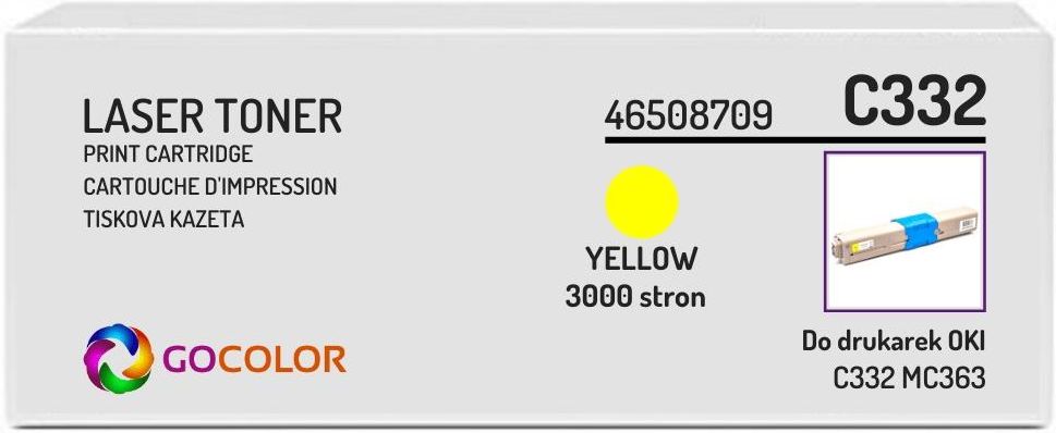 GOCOLOR NOWY TONER DO OKI C332 DN C332 DNW 46508709 YELLOW EOK457 ...