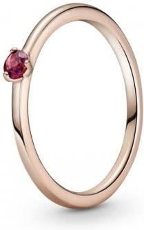 PANDORA COLOURS CZERWONY PIERŚCIONEK SOLITER Z 14-KARATOWEGO SREBRA WYSOKIEJ PRÓBY POZŁACANEGO ...