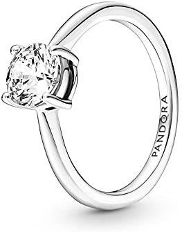 PANDORA BŁYSZCZĄCY PIERŚCIONEK ZARĘCZYNOWY ZE SREBRA WYSOKIEJ PRÓBY Z CYRKONIĄ, ROZM. 52 ...