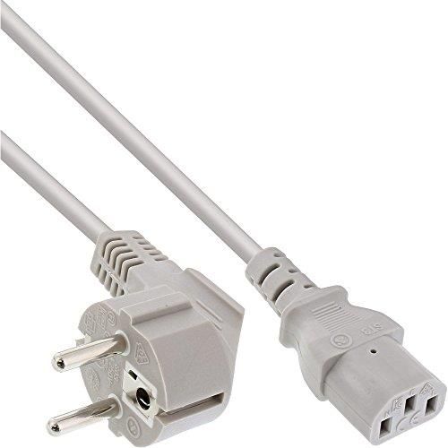 INLINE 16650G KABEL SIECIOWY, STYK OCHRONNY KĄTOWY NA WTYCZKĘ URZĄDZEŃ ZIMNYCH C13, 0,5 M, SZARY ...