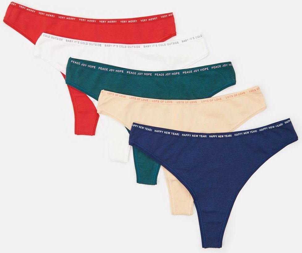 Sinsay - Majtki stringi 5 pack - Wielobarwny - Ceny i opinie - Ceneo.pl