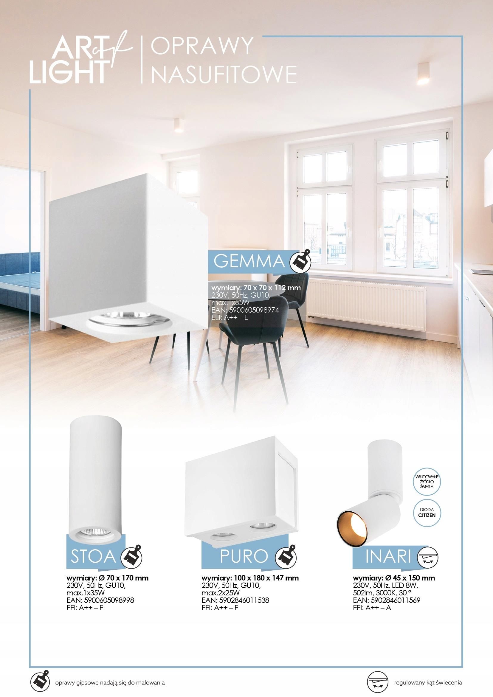 Kobi Light Podwójna Oprawa Sufitowa Puro Lampa Natynkowa (KOBIKRPMC ...