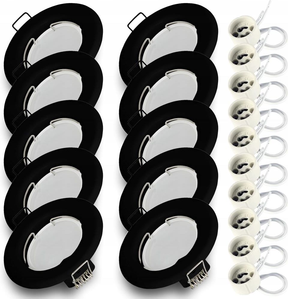 Kwazar Luminaire 10x Oprawa wpuszczana halogenowa + żar Led GU10 7W ...