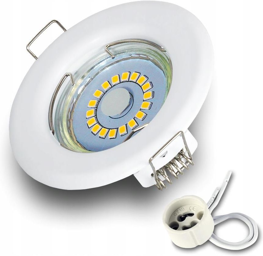 Kwazar Oprawa Oczko Halogenowe Biały + Żar. Led Gu10 5W - Opinie i atrakcyjne ceny na Ceneo.pl