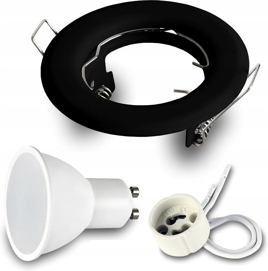 Kwazar Luminaire Zestaw: Oprawa wpuszczana halogenowa + Led GU10 7W ...