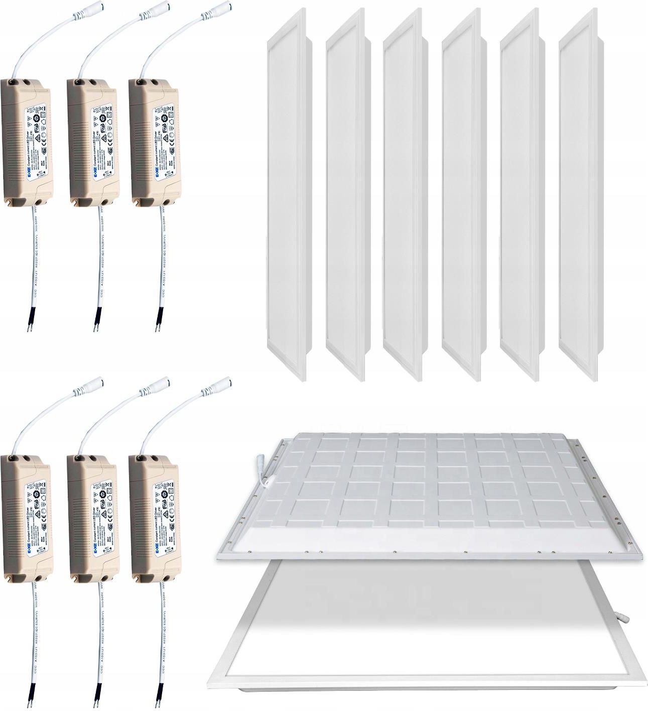 Elektrosalon 6x Oświetlenie do Sufitu Podwieszanego Led 60x60 (KB2431+X6) - Opinie i atrakcyjne ...