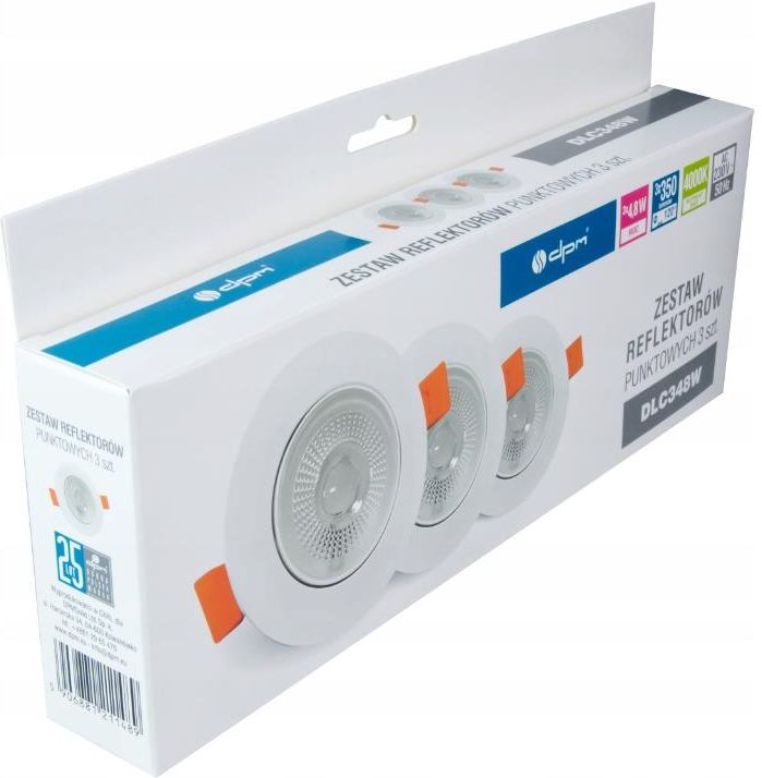 Dpm Lampa podtynkowa Led, 4,8 W 4000 K, biała 3 szt (DLC348W) - Opinie ...