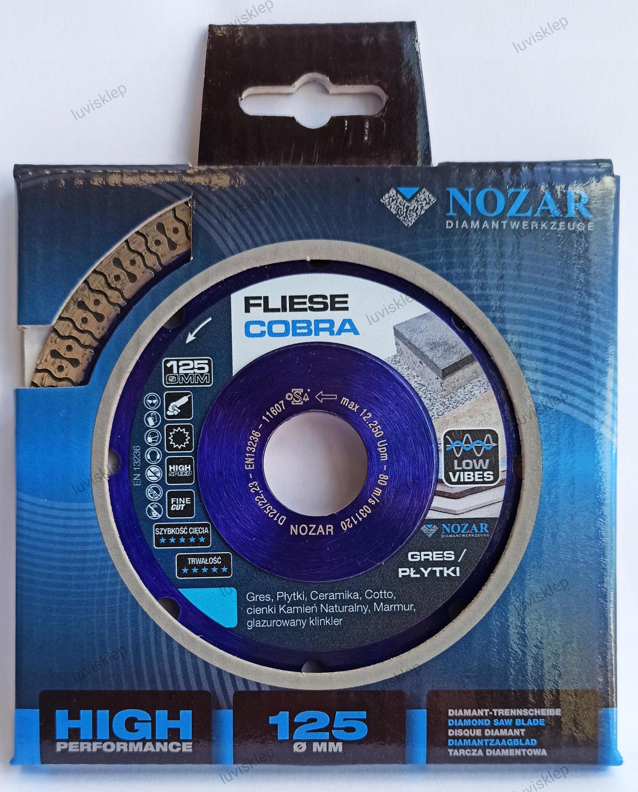 Tarcza tnąca Nozar Fliese Cobra Tarcza Do Gresu Ceramiki 125 - Opinie i ...