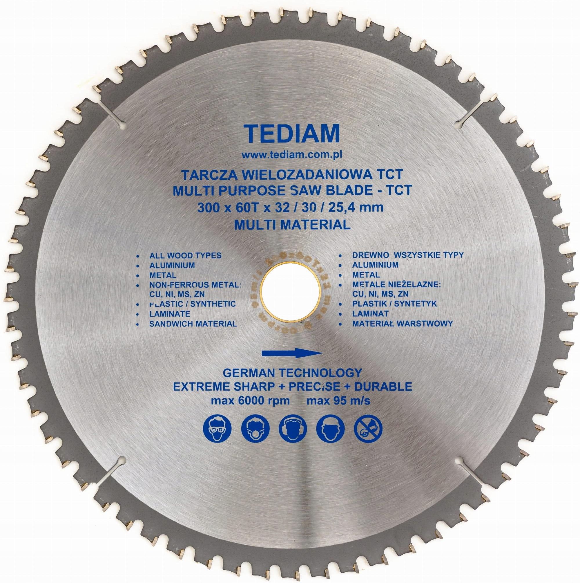 Tarcza tnąca Tediam 300x32x60 Tarcza Wielozadaniowa Professional ...