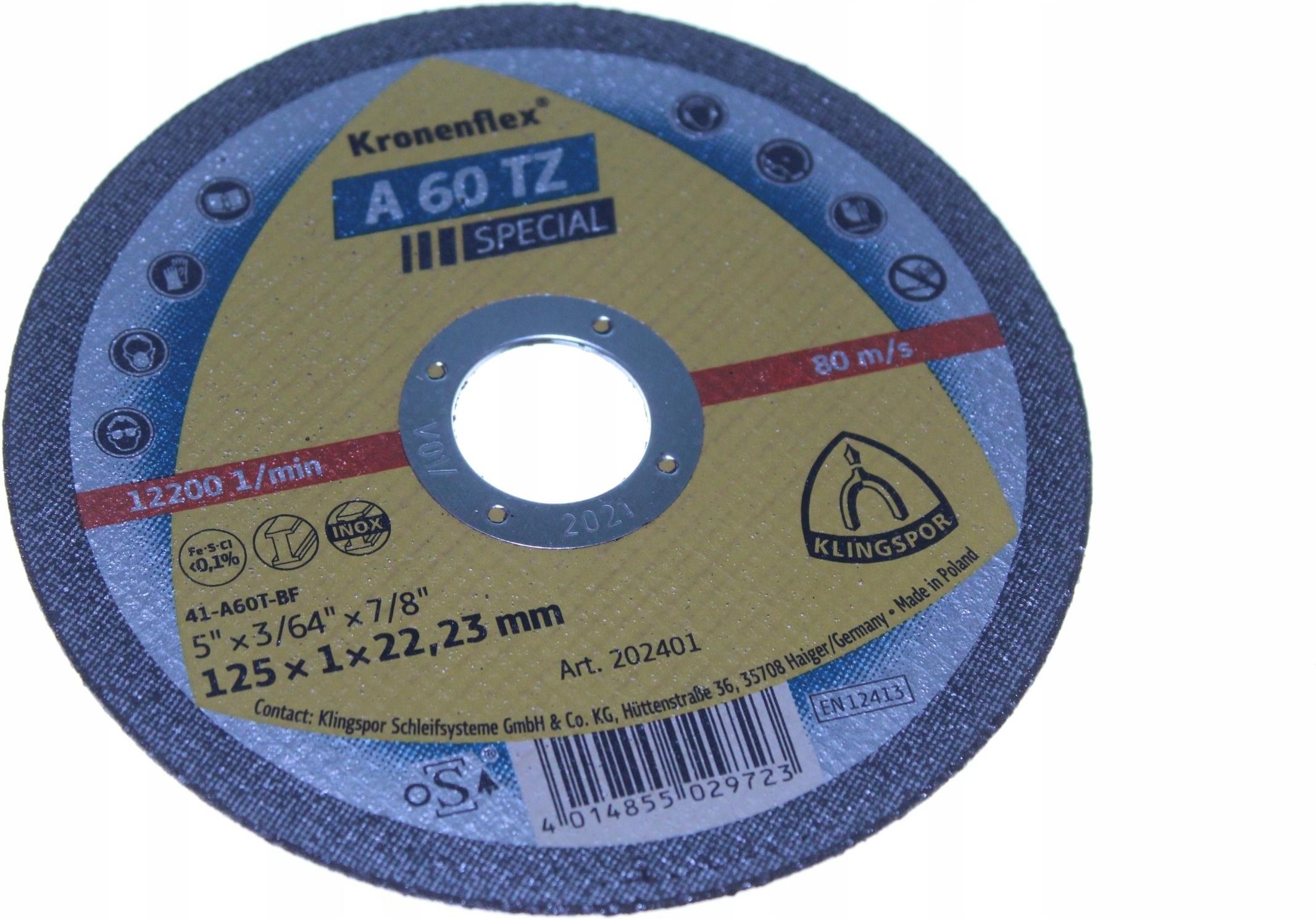 Tarcza tnąca Klingspor Tarcza Inox 125x1 A60Tz 25szt. - Opinie i ceny na Ceneo.pl