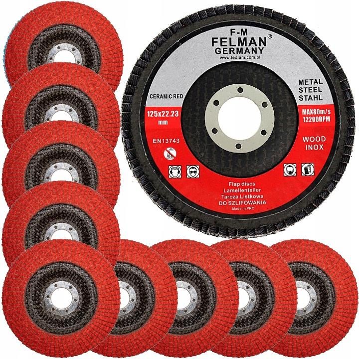 Felman Tarcza Ścierna Listkowa Lamelka 125 P40 10szt. Inox 563777 ...