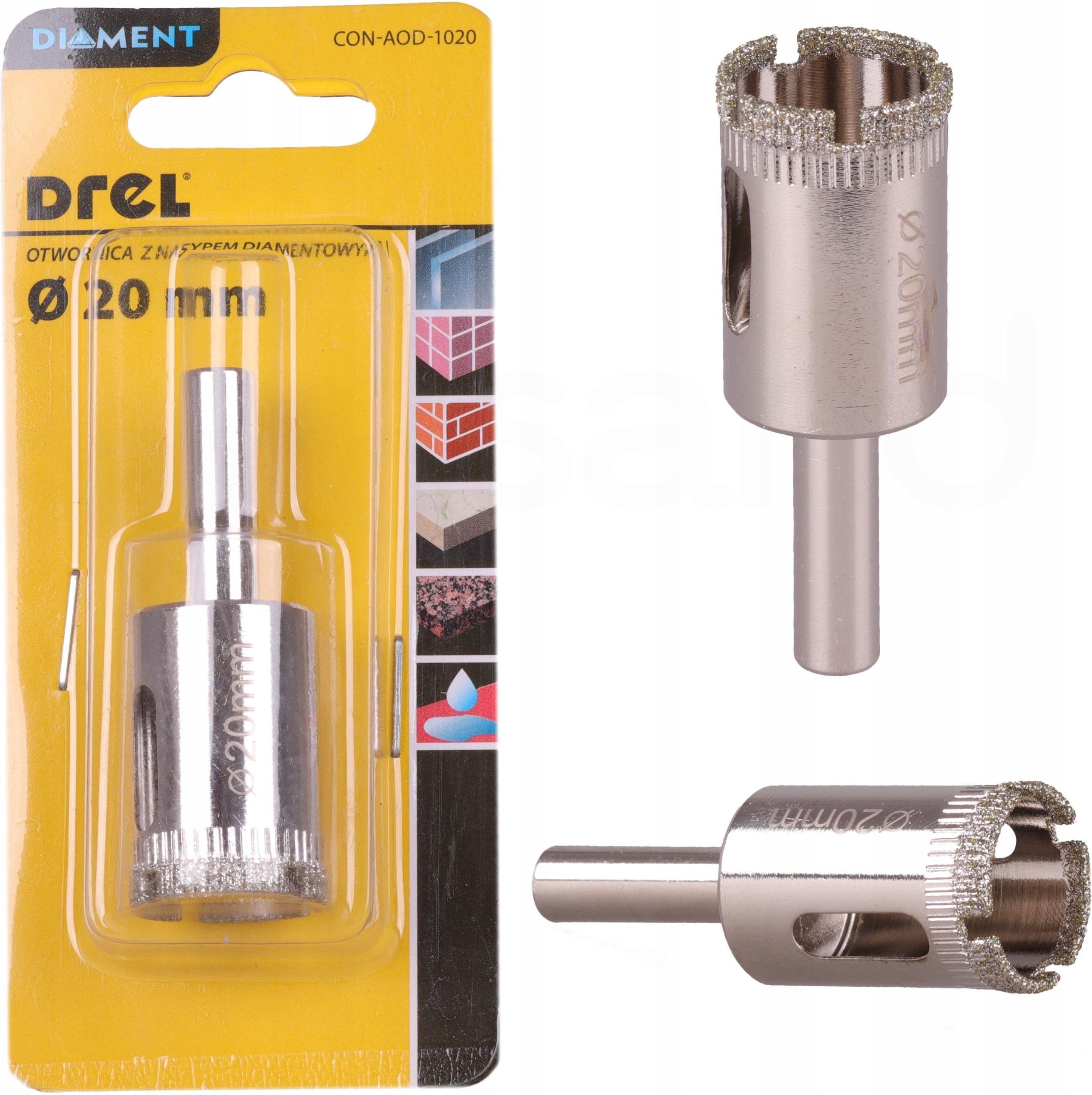 Otwornica Drel Otwornica Diamentowa 20Mm Koronka Do Gresu Płytek ...